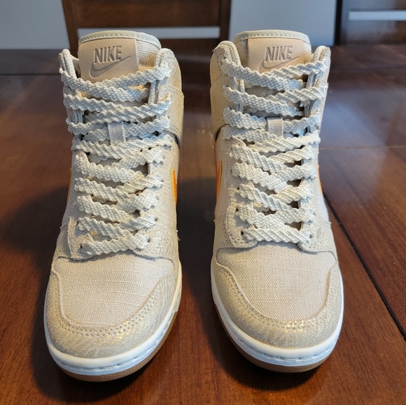 Nike | Shoes | Nike Dunk Sky Hi Hidden Wedge Linenmetallic | Poshmark